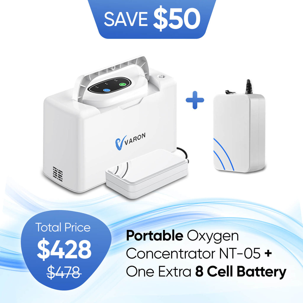 3L Continuous Flow Portable oxygen concentrator NT-05 + An Extra 8 Cel ...