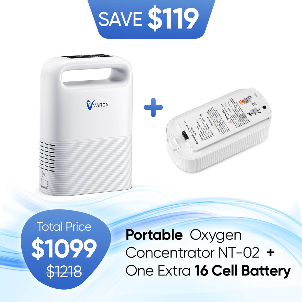 1-5L Portable Oxygen Concentrator NT-02| 4.85lbs+ An 16 Cell Battery ...