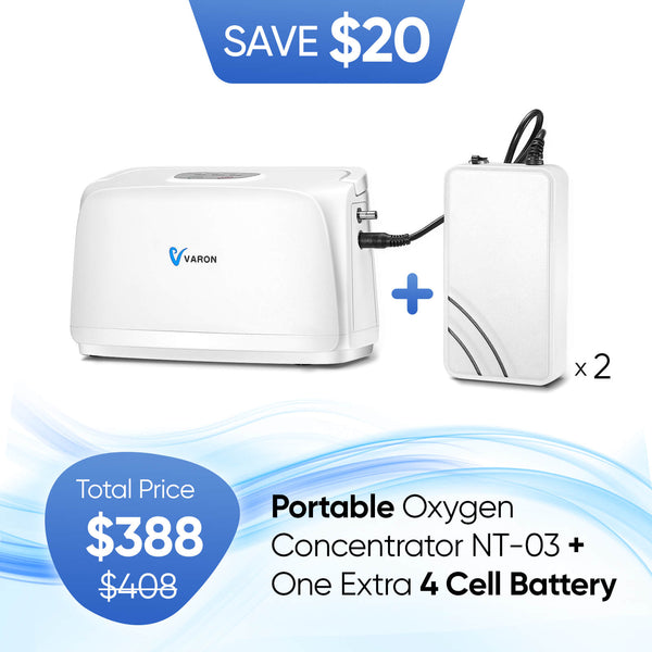 Lightest 3L/min Portable Oxygen Concentrator NT-03 + An Extra battery ...