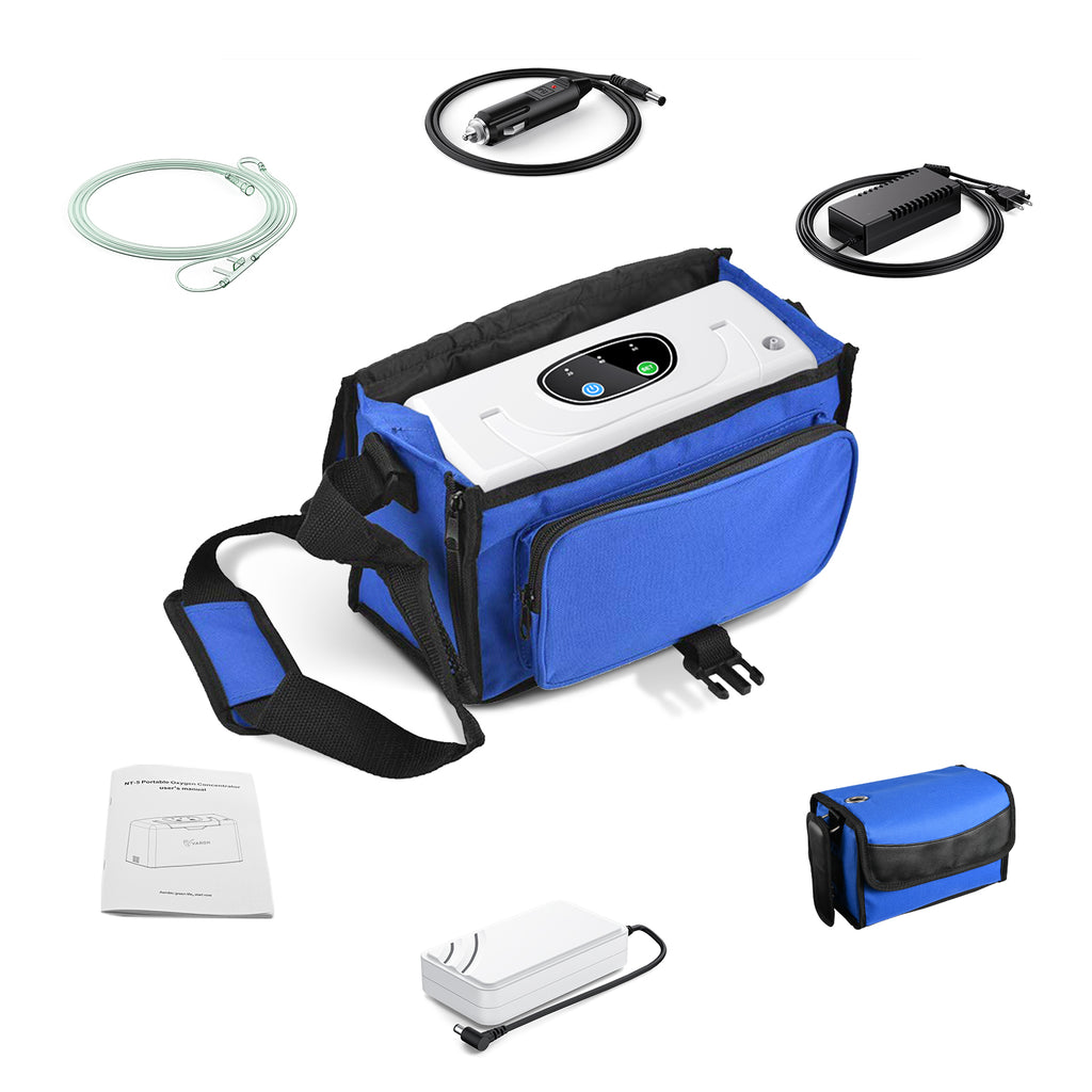 3L Continuous Flow Portable oxygen concentrator NT-05 + An Extra 8 Cel ...
