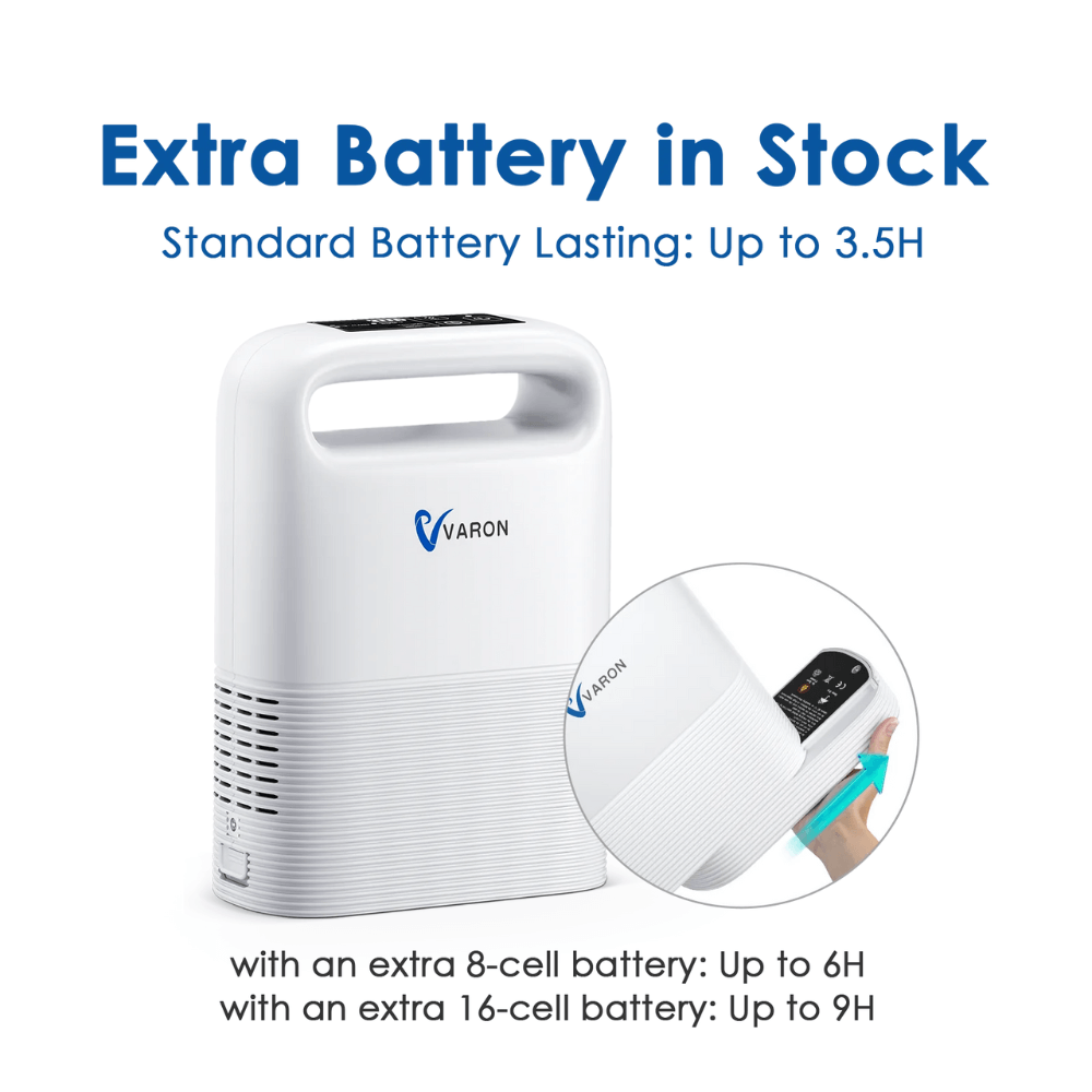1-5L Portable Oxygen Concentrator NT-02+An Extra 8 Cell/ 16 Cell Batte ...