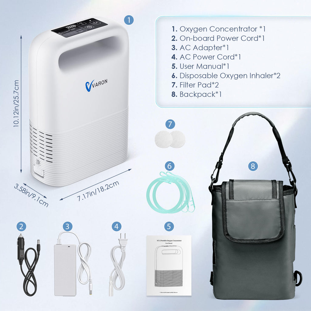 4.85lbs Lightweight 1-5L Portable Oxygen Concentrator NT-02 – OXYGENSOLVE