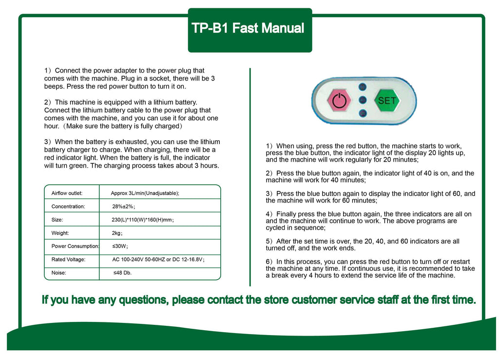 Portable Oxygen Concentrator Tp-B1 | Free Shipping In US | In Stock ...