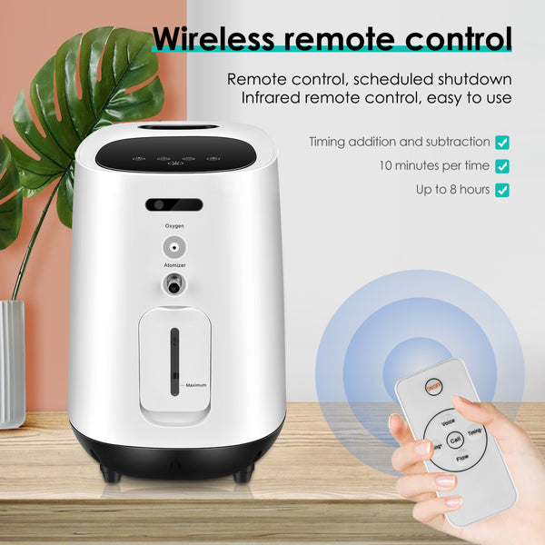 1-7L/min Adjustable Home Use Oxygen Concentrator 104W – OXYGENSOLVE